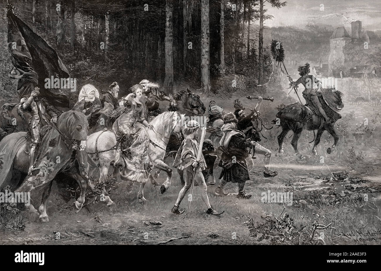 wedding procession on horseback Stock Photo - Alamy