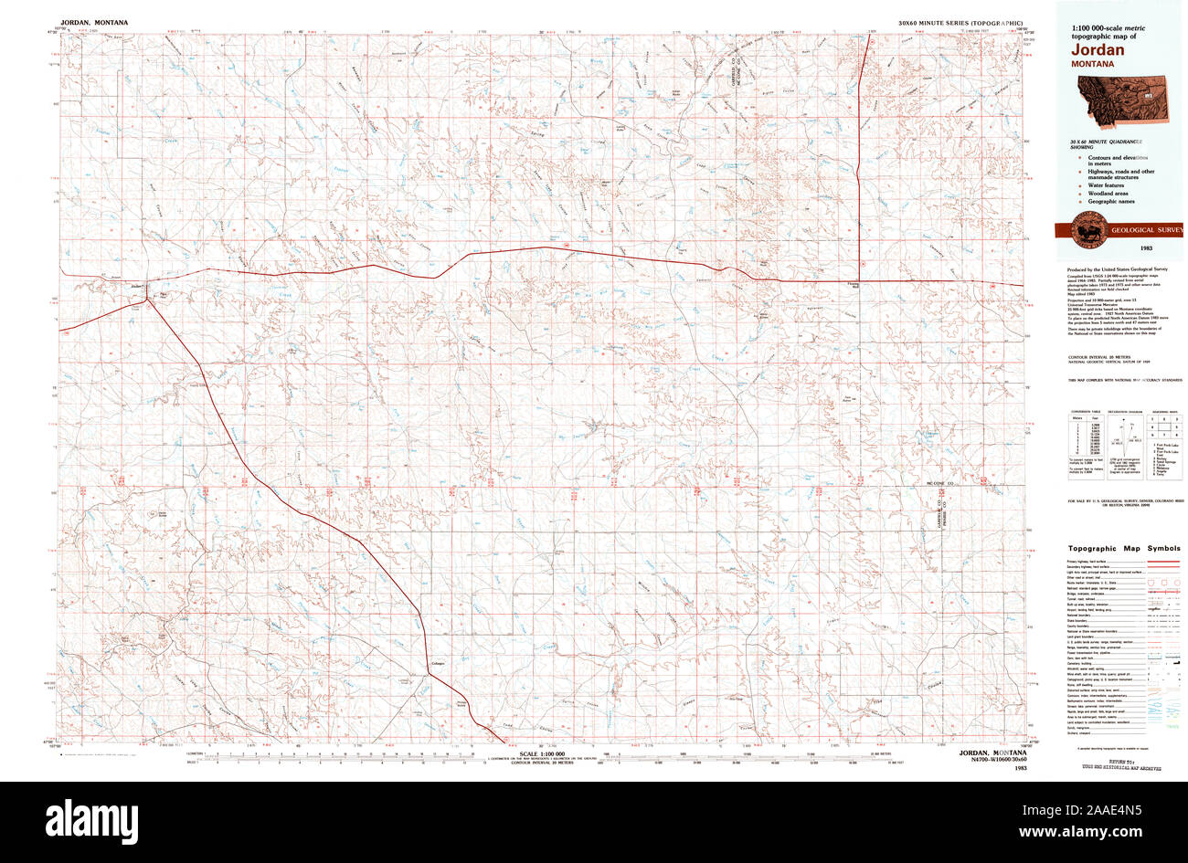 Jordan montana map hi-res stock photography and images - Alamy