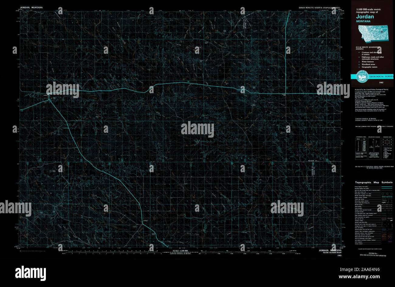 Jordan montana map hi-res stock photography and images - Alamy