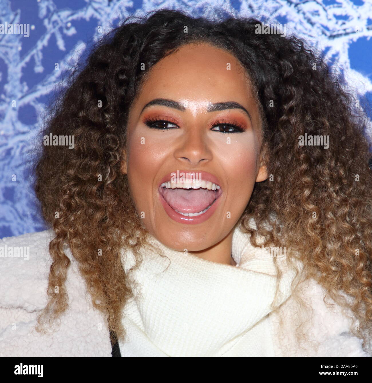 LONDON, UNITED KINGDOM - NOVEMBER 20 2019:Amber Gill attends the Winter ...
