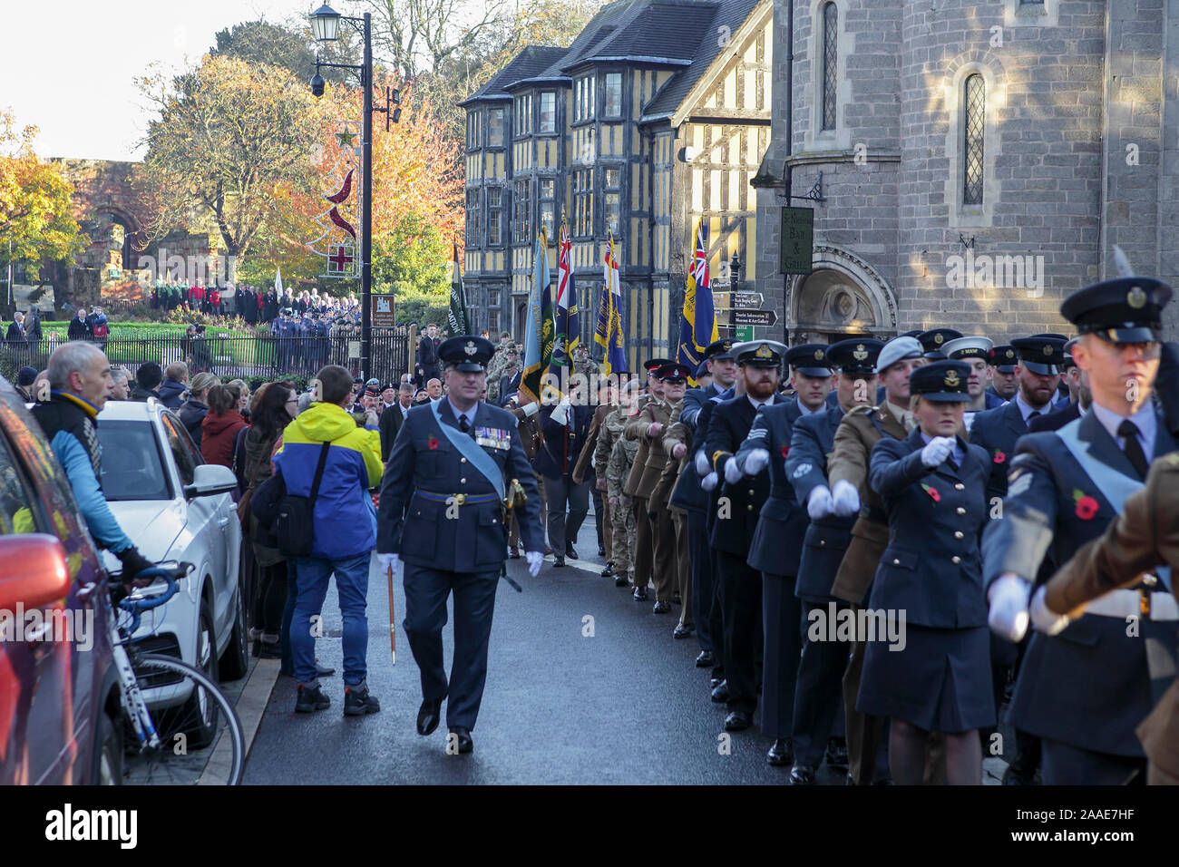 Military, dignitaries and people from Shrewsbury attending Remembrance ...