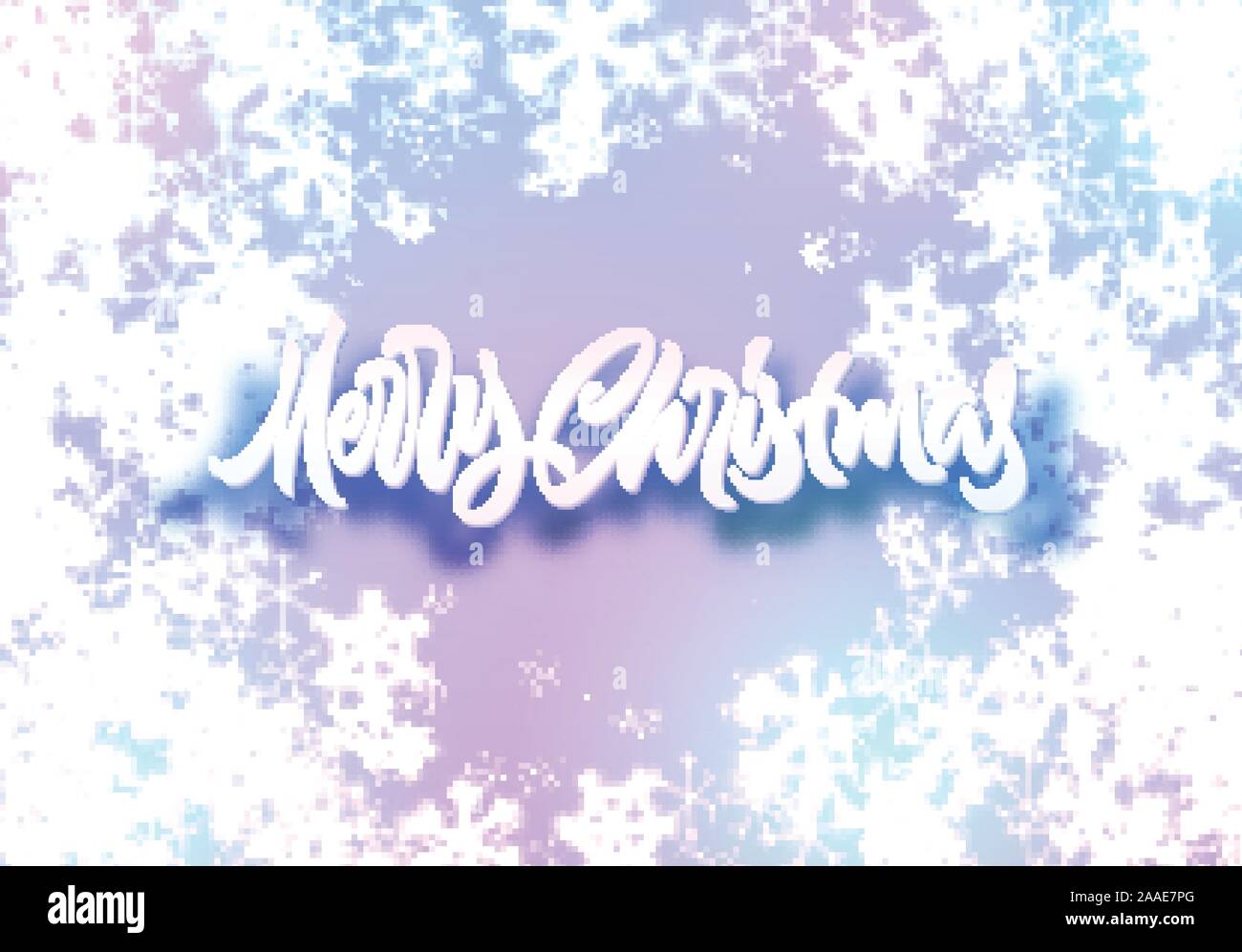 Christmas snowflakes background with falling snow and lettering or ...