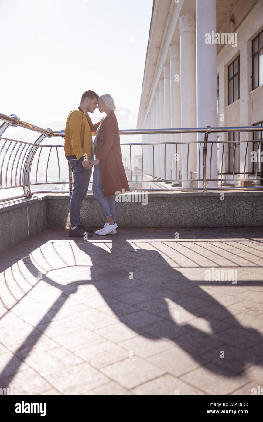 Two young people expressing their feelings to each other Stock Photo ...