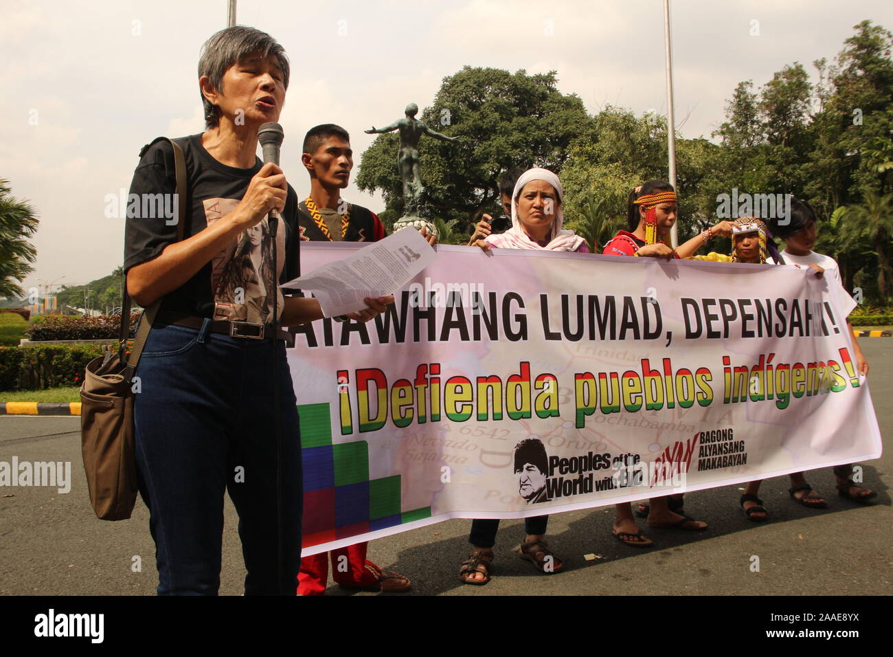 Quezon City, Philippines. 21st Nov, 2019. Bagong Alyansang Makabayan (BAYAN) holds an ...