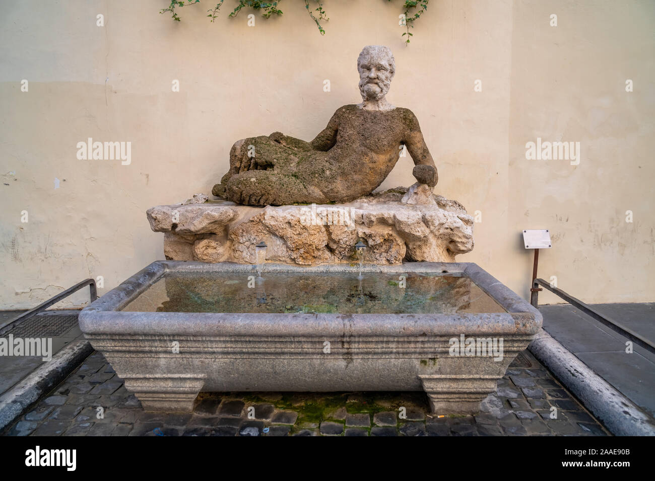 The Silenus statue on via del Babuino, Babuino fountain in Via Condotti ...