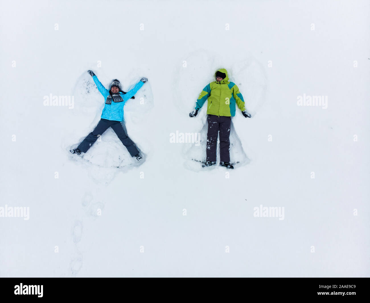 Making snow angel arms hi-res stock photography and images - Alamy