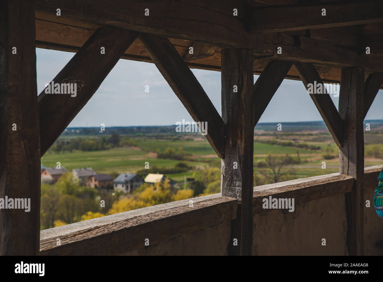view of old castle balcony Stock Photo - Alamy