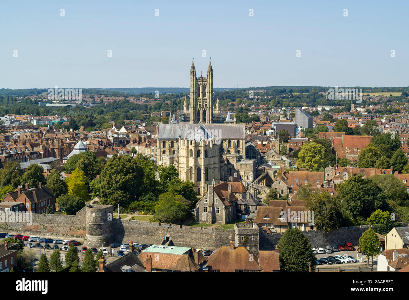 Aerial view canterbury cathedral kent hi-res stock photography and ...