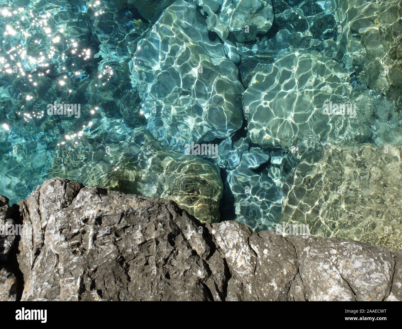 Top down view of clear water Stock Photo - Alamy