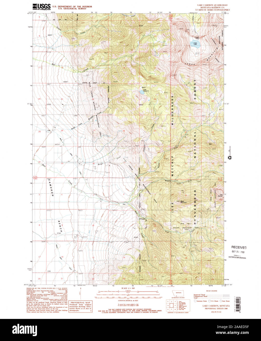 Cameron montana map hi-res stock photography and images - Alamy