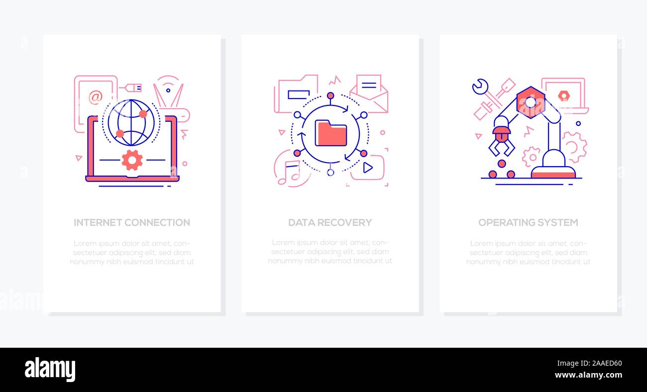 Pack computer network linear Stock Vector Images - Alamy