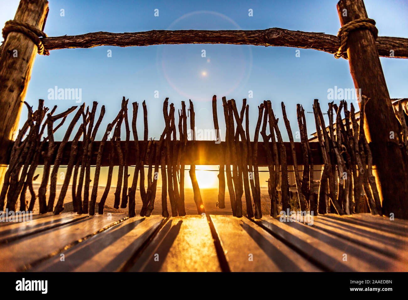 Sunset in the desert of Namibia, Africa Stock Photo - Alamy