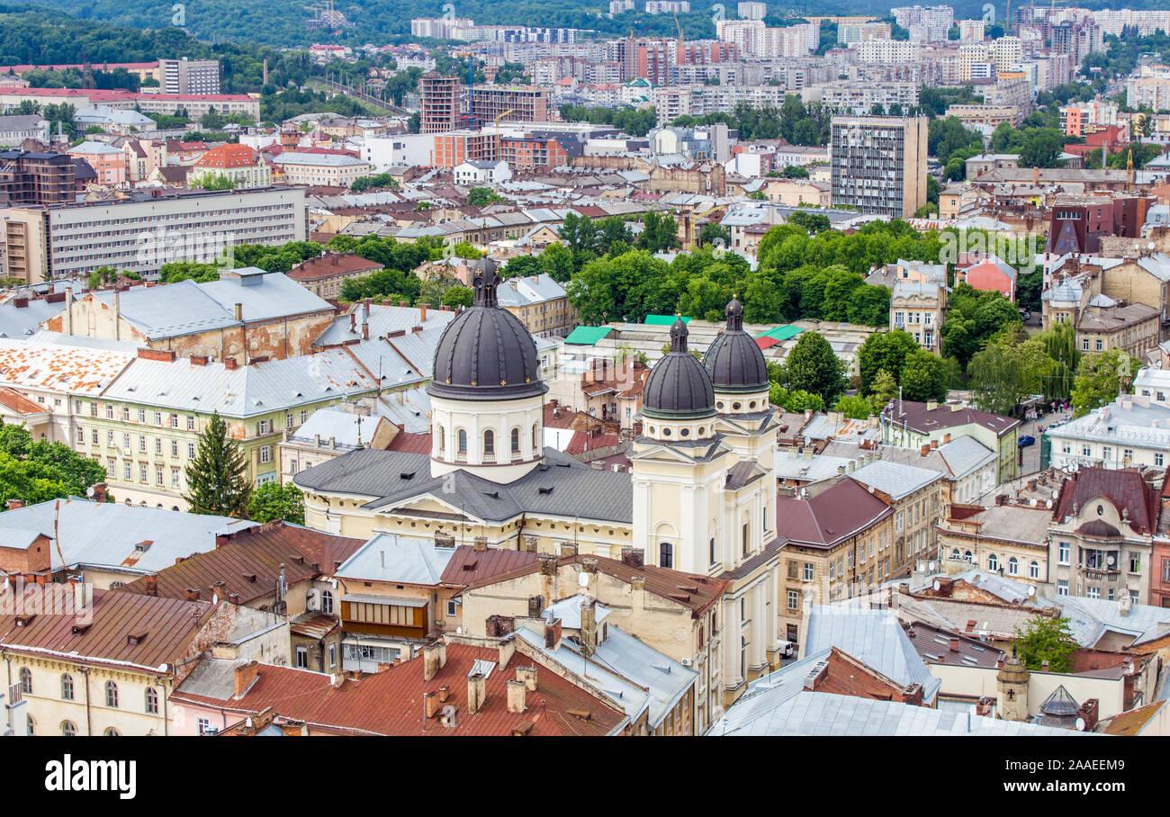 Panorama of Lviv Stock Photo - Alamy