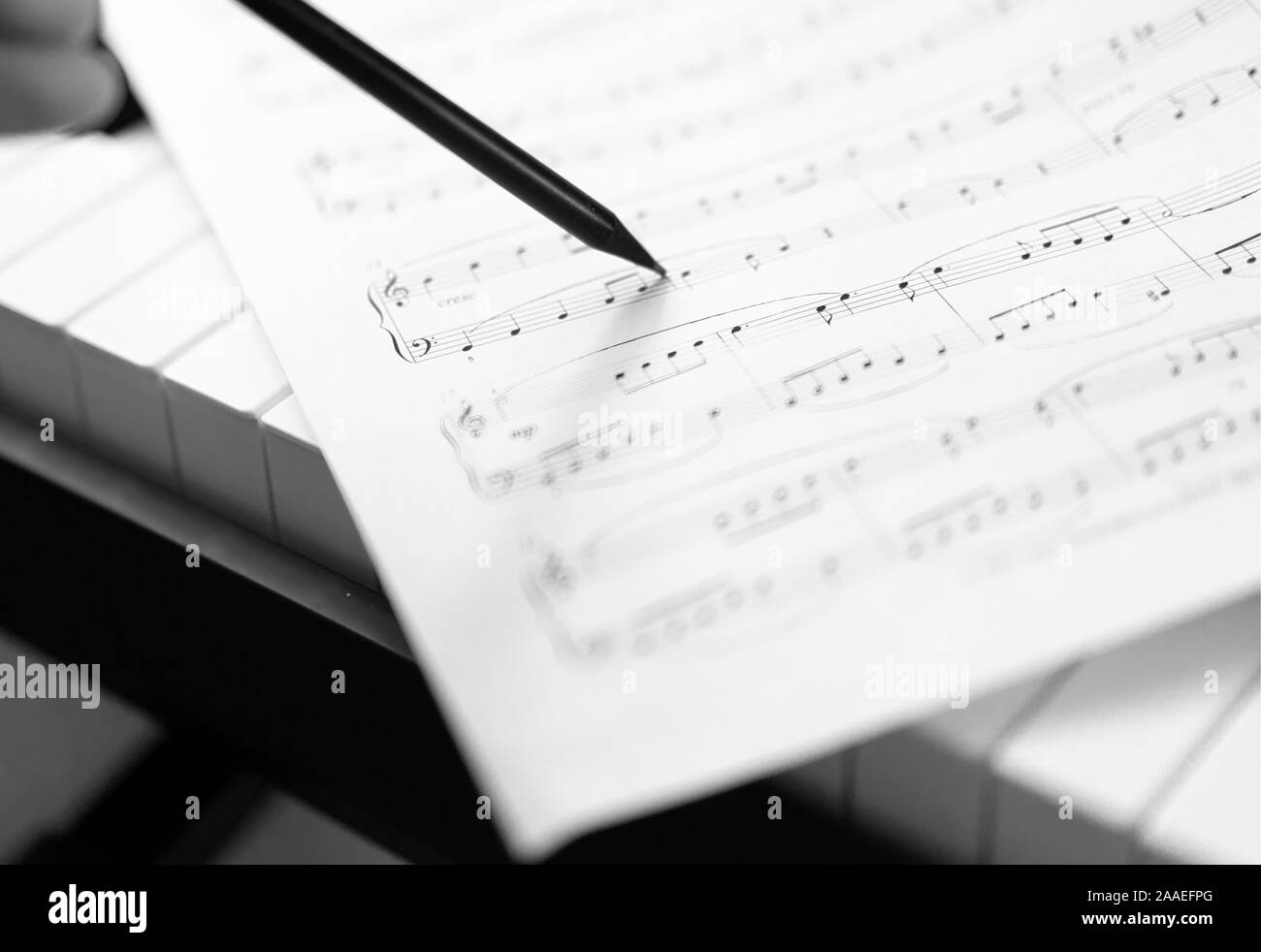 Octave sheet music Black and White Stock Photos & Images - Alamy