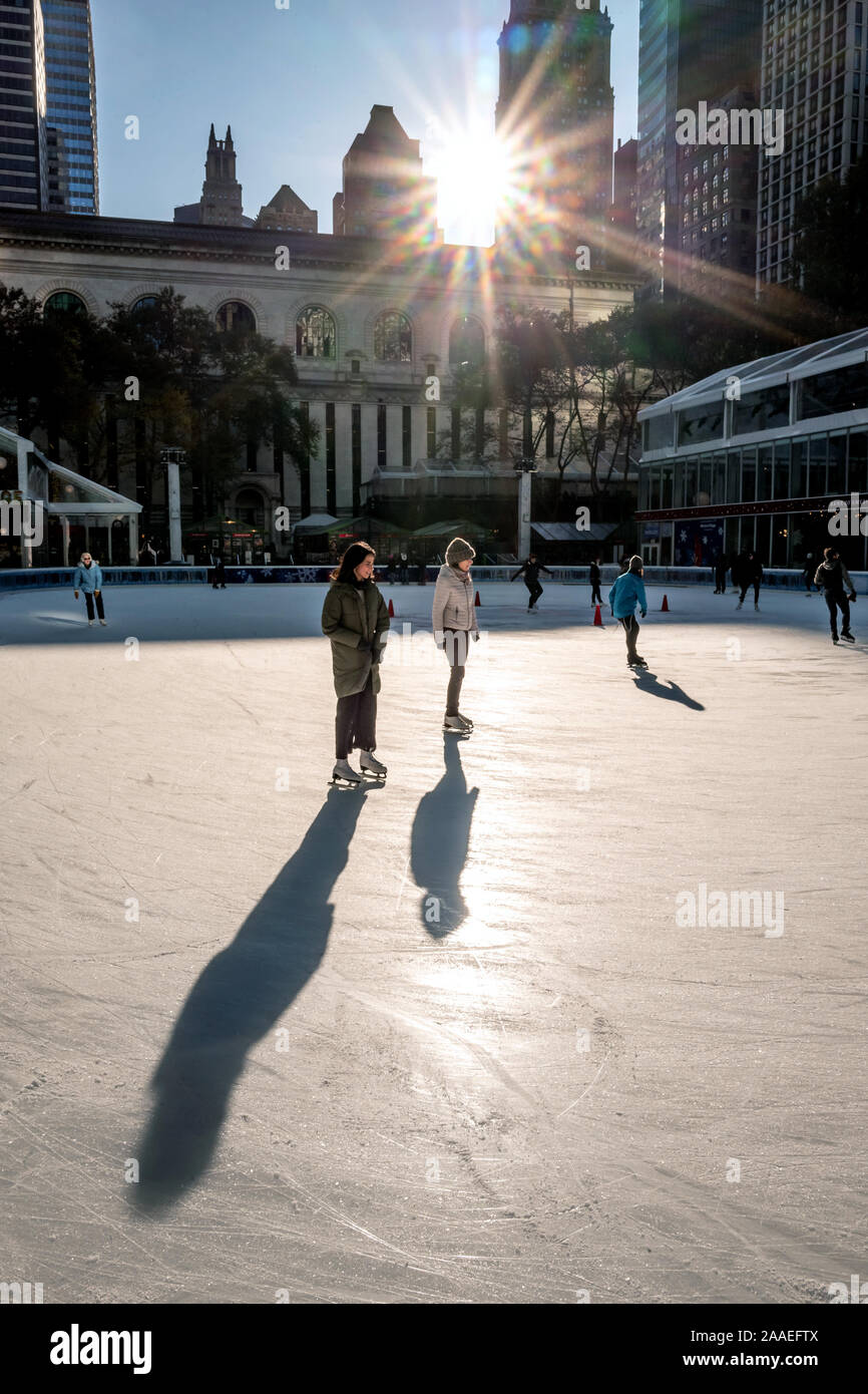 The winter ice-rink in Bryant Park in New York City Stock Photo - Alamy