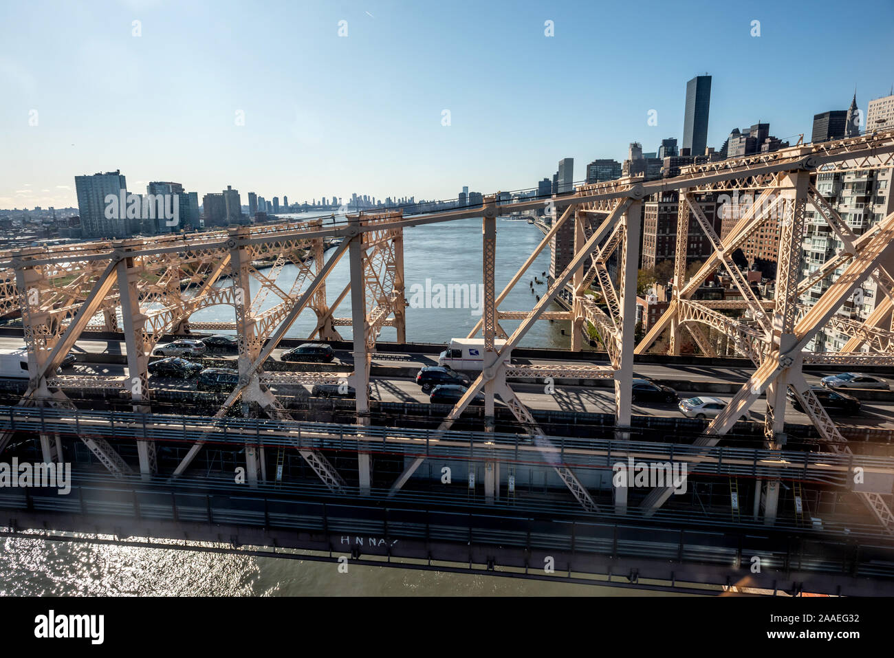 The 59th Street Bridge from the tram in New York City Stock Photo - Alamy
