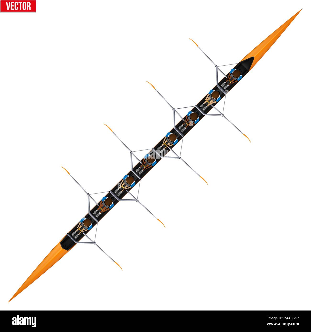 Eight Racing shell with paddlers Stock Vector Image & Art - Alamy