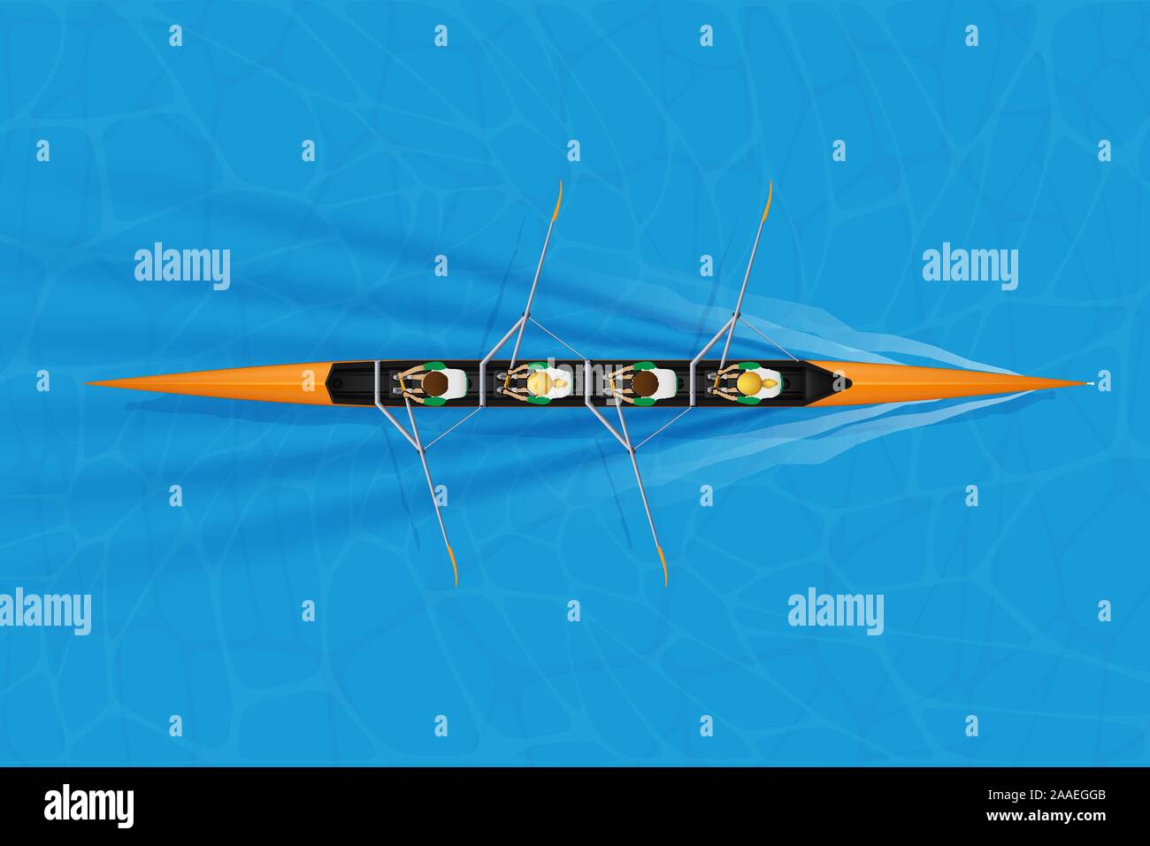 Four Racing shell with mixed paddlers Stock Vector Image & Art - Alamy