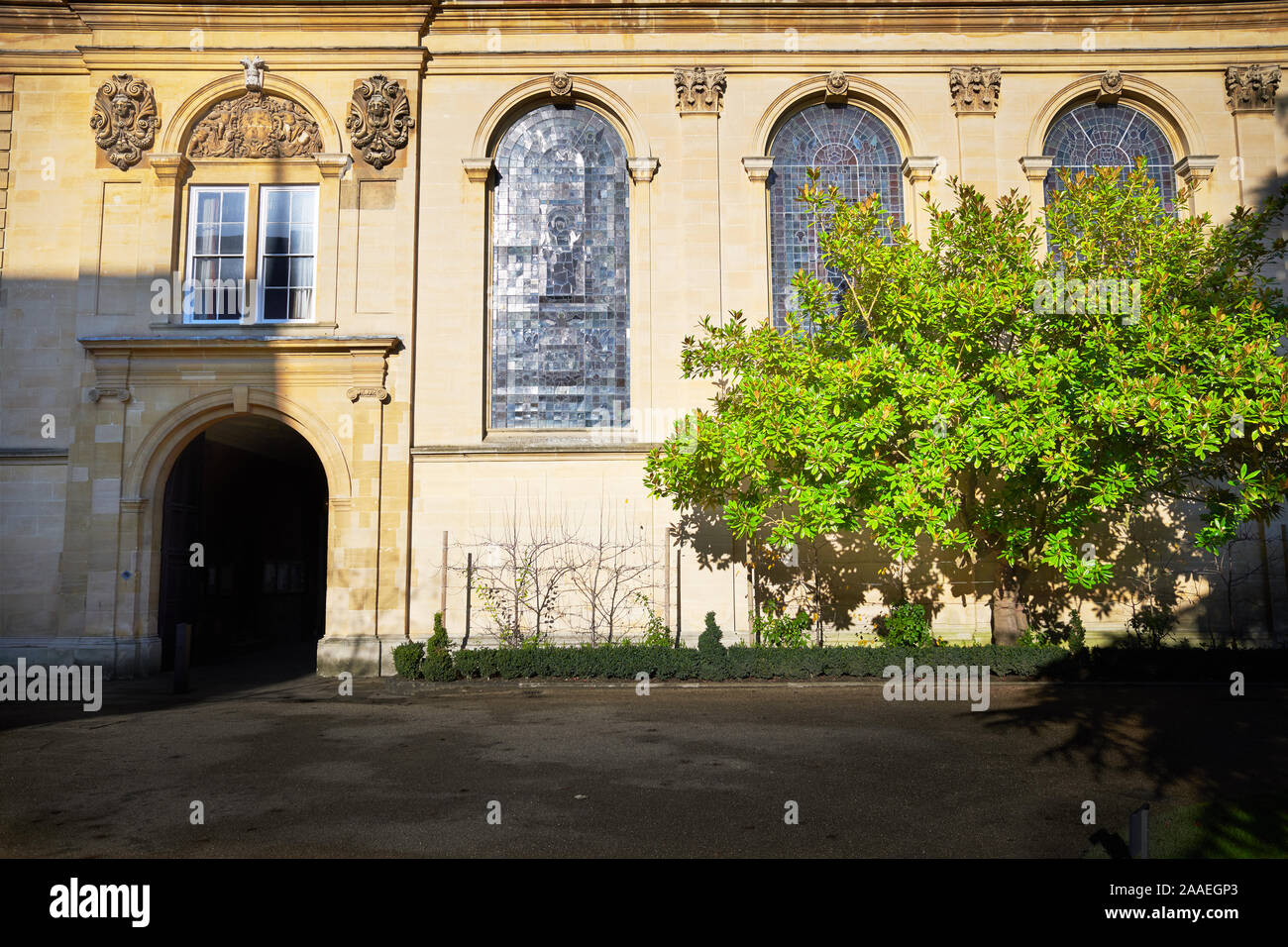 Exterior of the chapel at Trinity college, university of Oxford ...