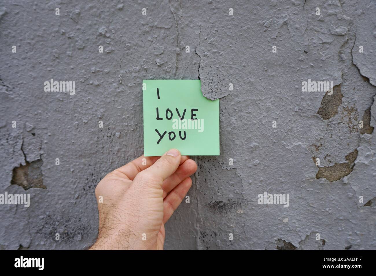 i love you message written on paper, romantic statement Stock Photo - Alamy