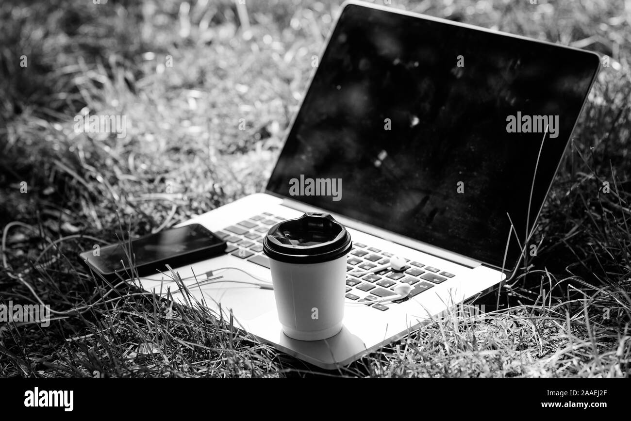 Online lesson on the phone Black and White Stock Photos & Images - Alamy