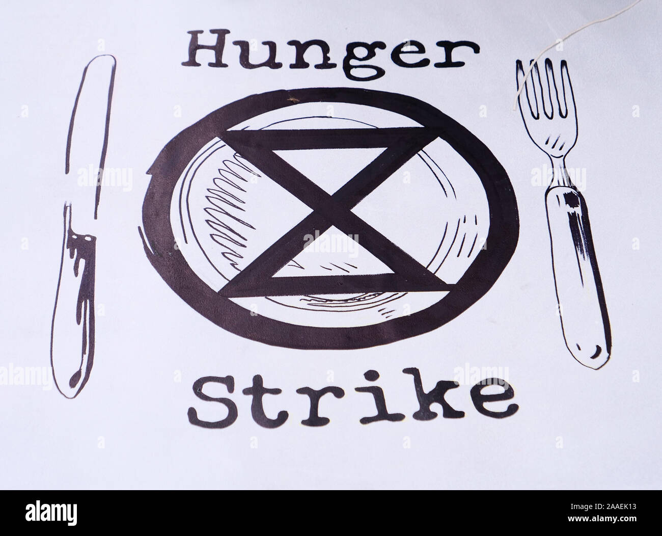 Extinction rebellion hunger strike drawing hi-res stock photography and ...