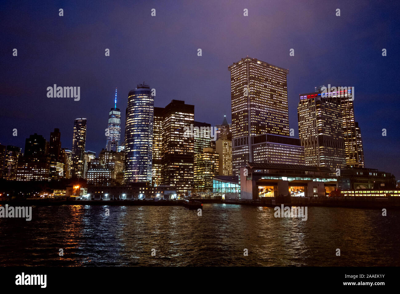 New York City skyline seen from the Staten Island Ferry Stock Photo - Alamy