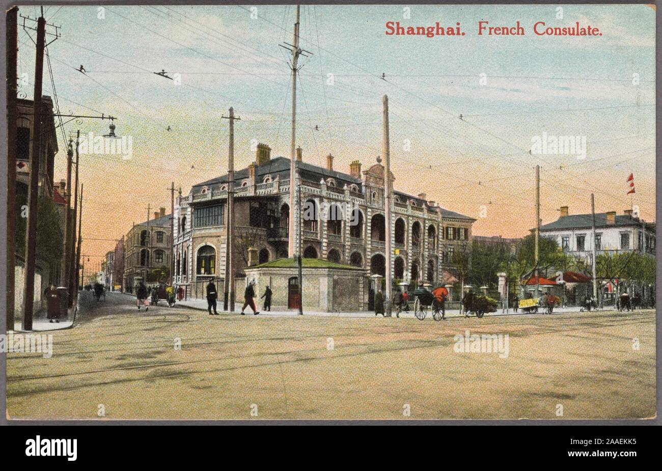 Postcard of the exterior of the french consulate building hi-res stock ...