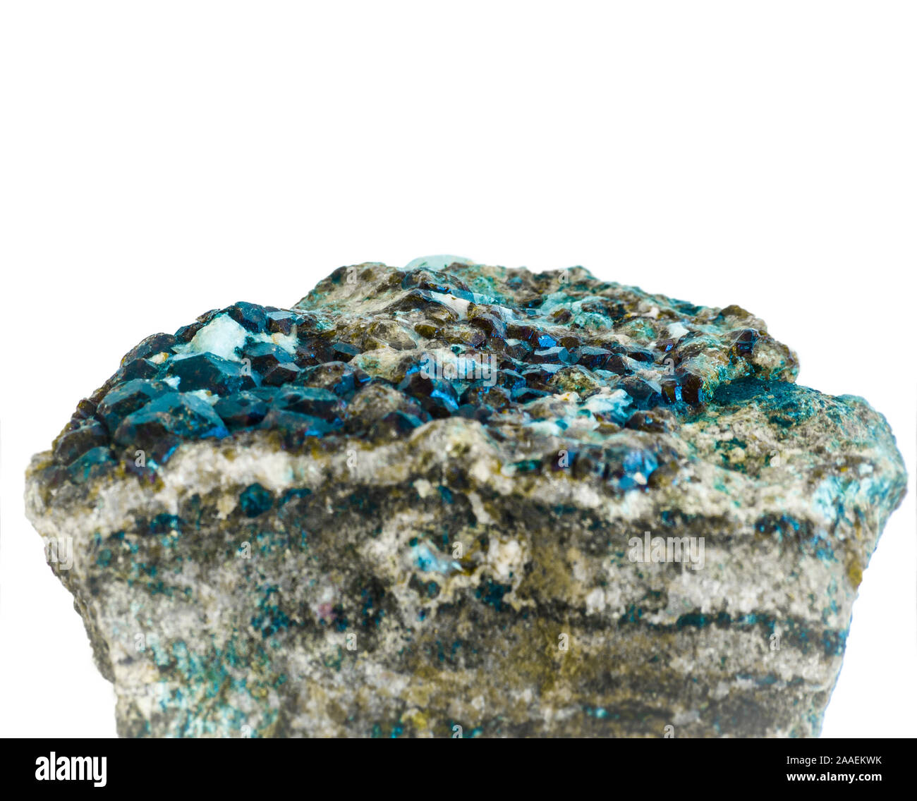 sapphire crystallization on rock, isolated Stock Photo - Alamy