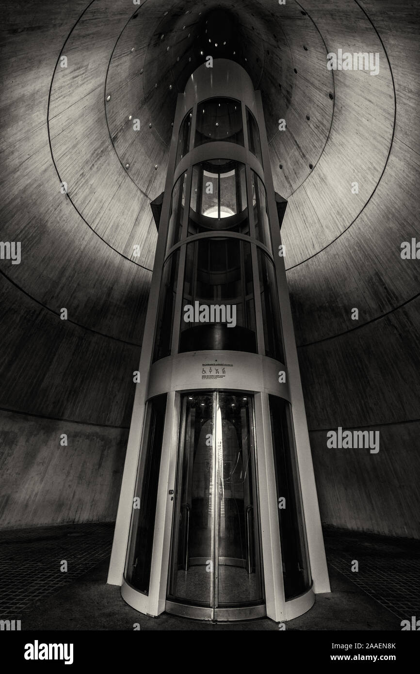 A futuristic style lift (elevator) at the City of Arts and Sciences ...