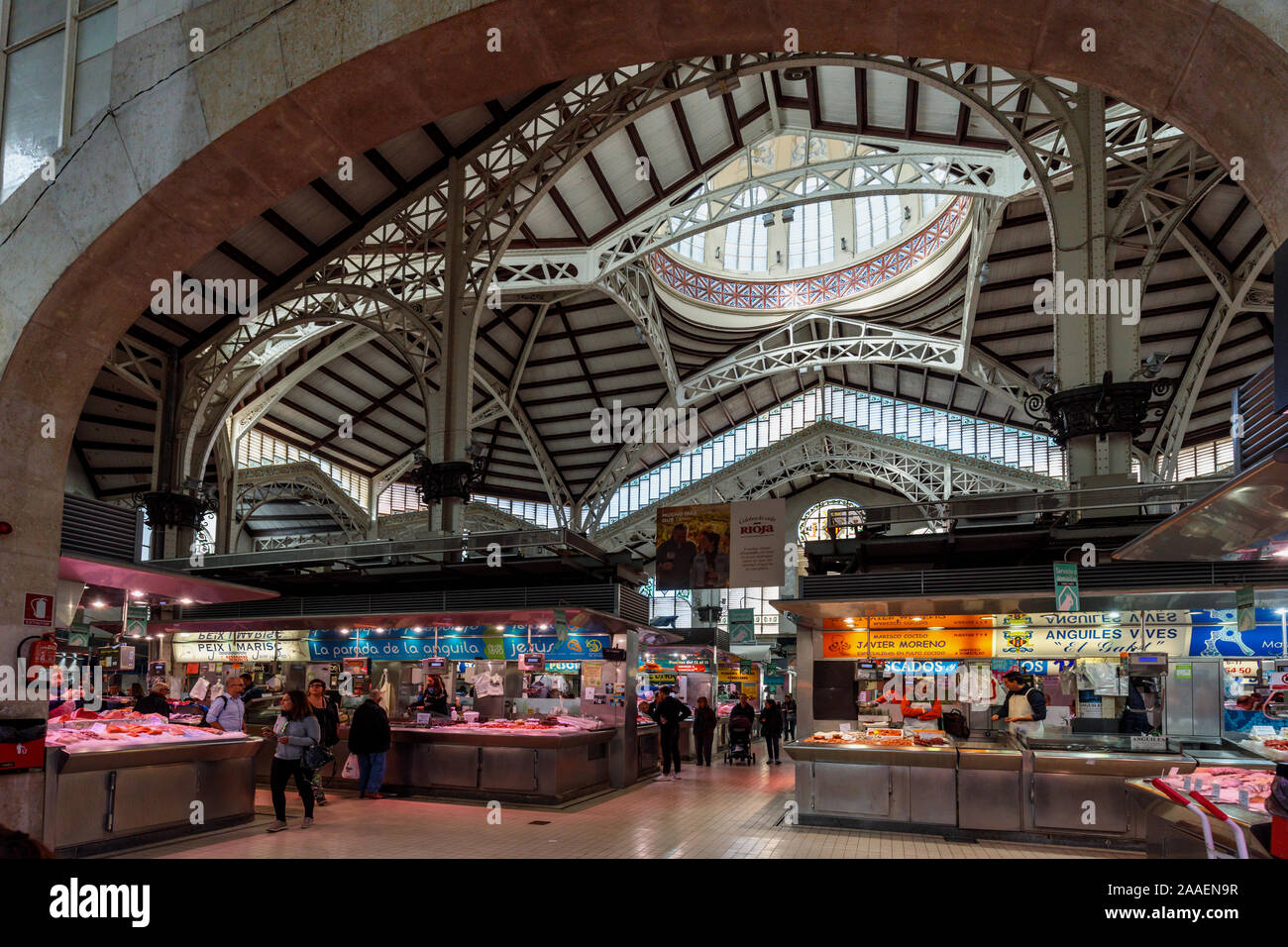 Stalls inside the popular Central Market (Mercado Central) shopping ...