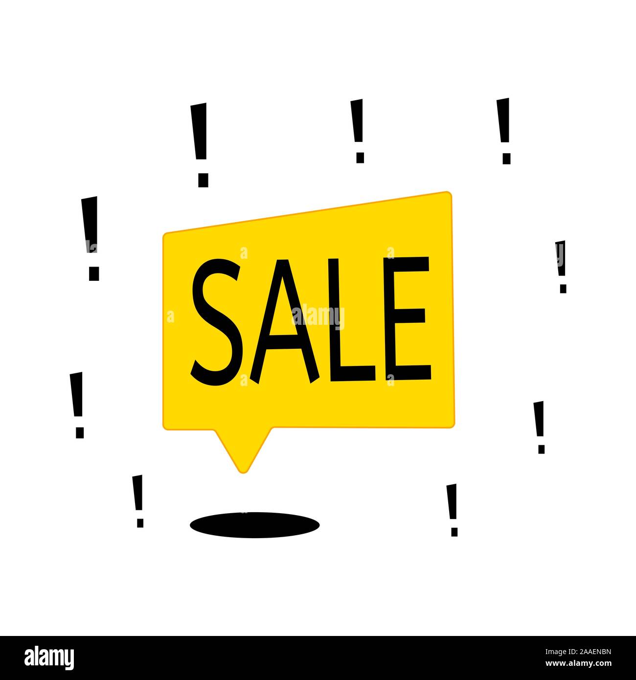Sale banner. Advertising shopping poster. Text in yellow cloud shape on ...
