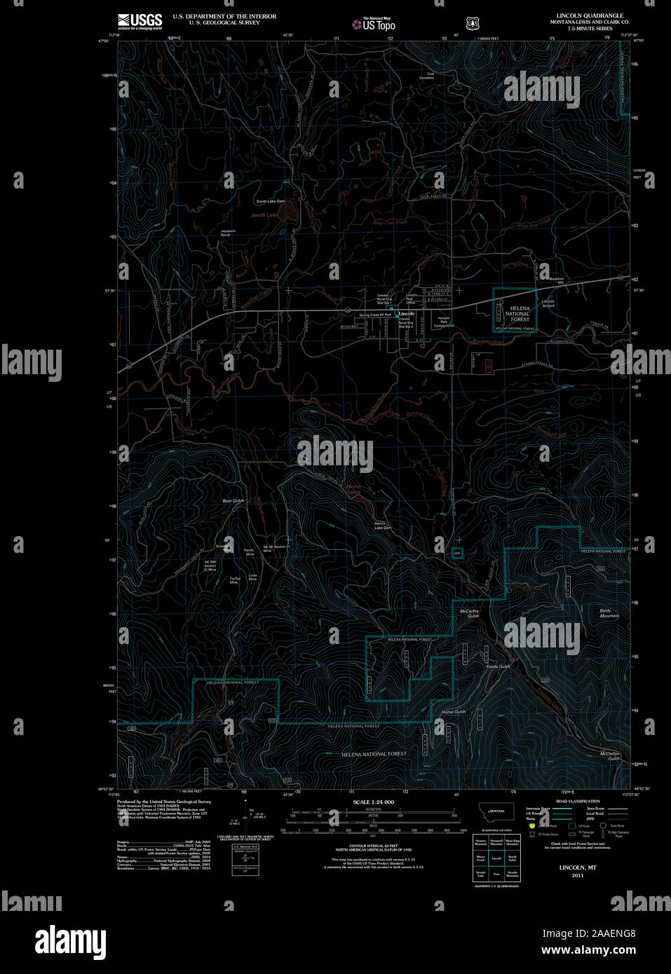 Lincoln montana map hi-res stock photography and images - Alamy