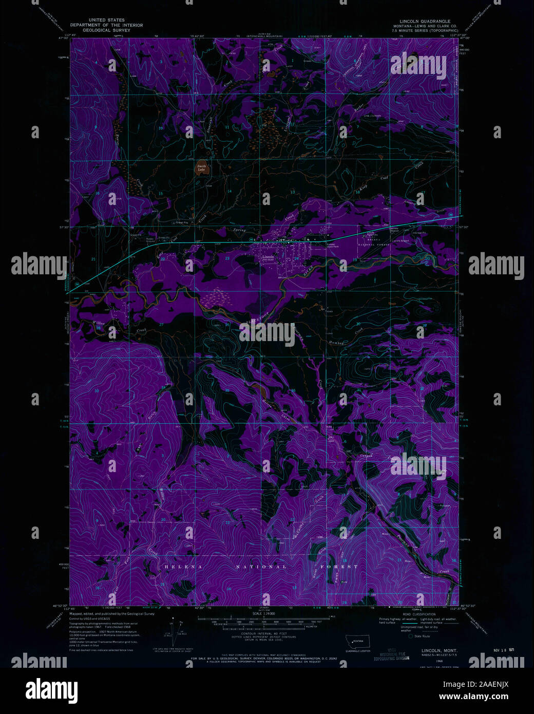 Lincoln montana map hi-res stock photography and images - Alamy