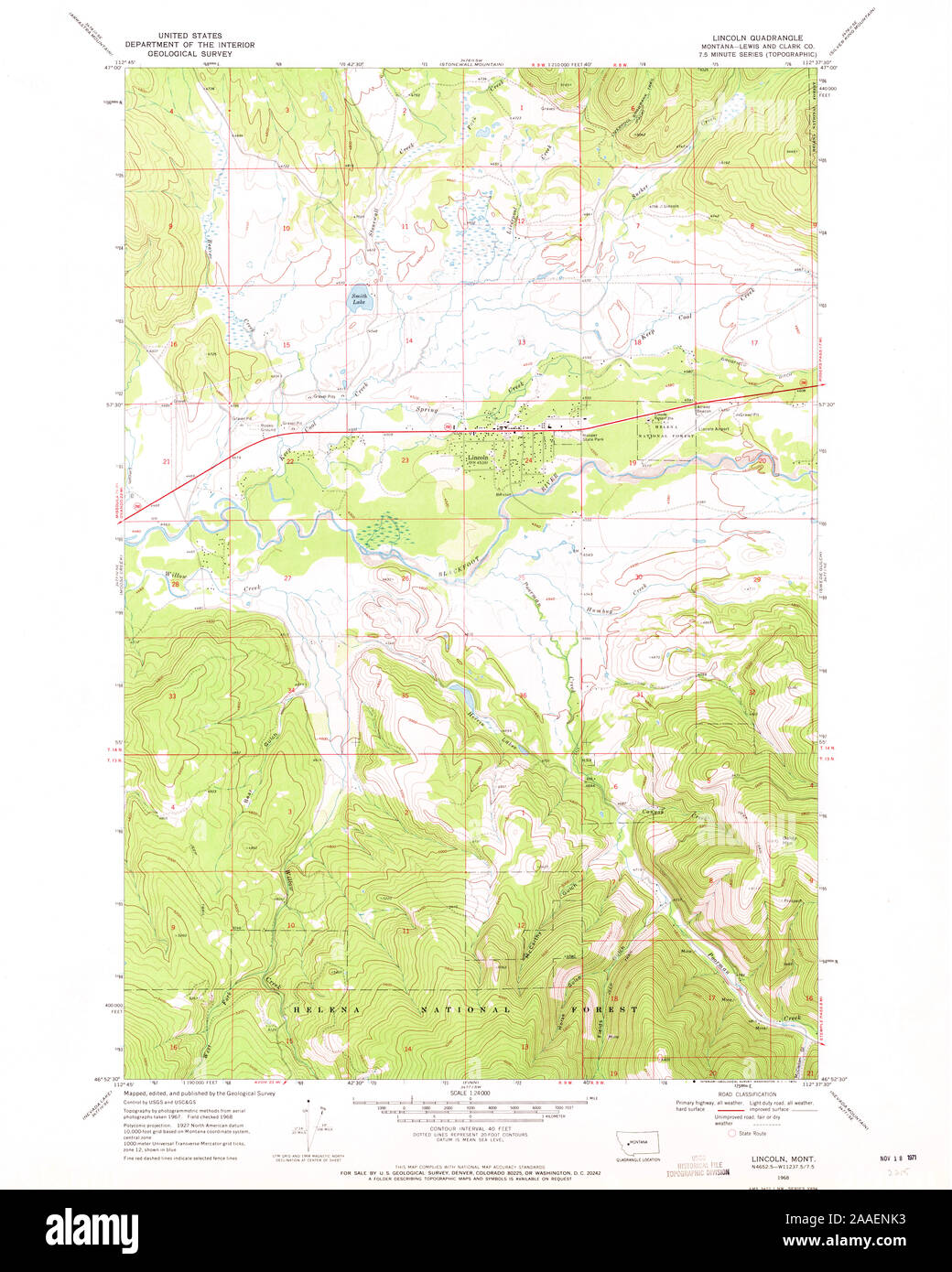 Lincoln montana map hi-res stock photography and images - Alamy