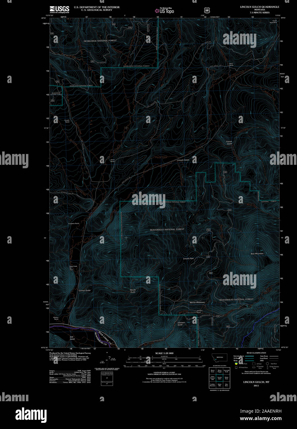 Lincoln montana map hi-res stock photography and images - Alamy
