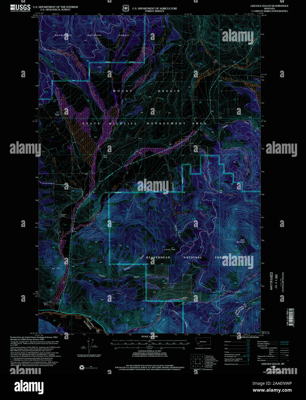 Lincoln montana map hi-res stock photography and images - Alamy