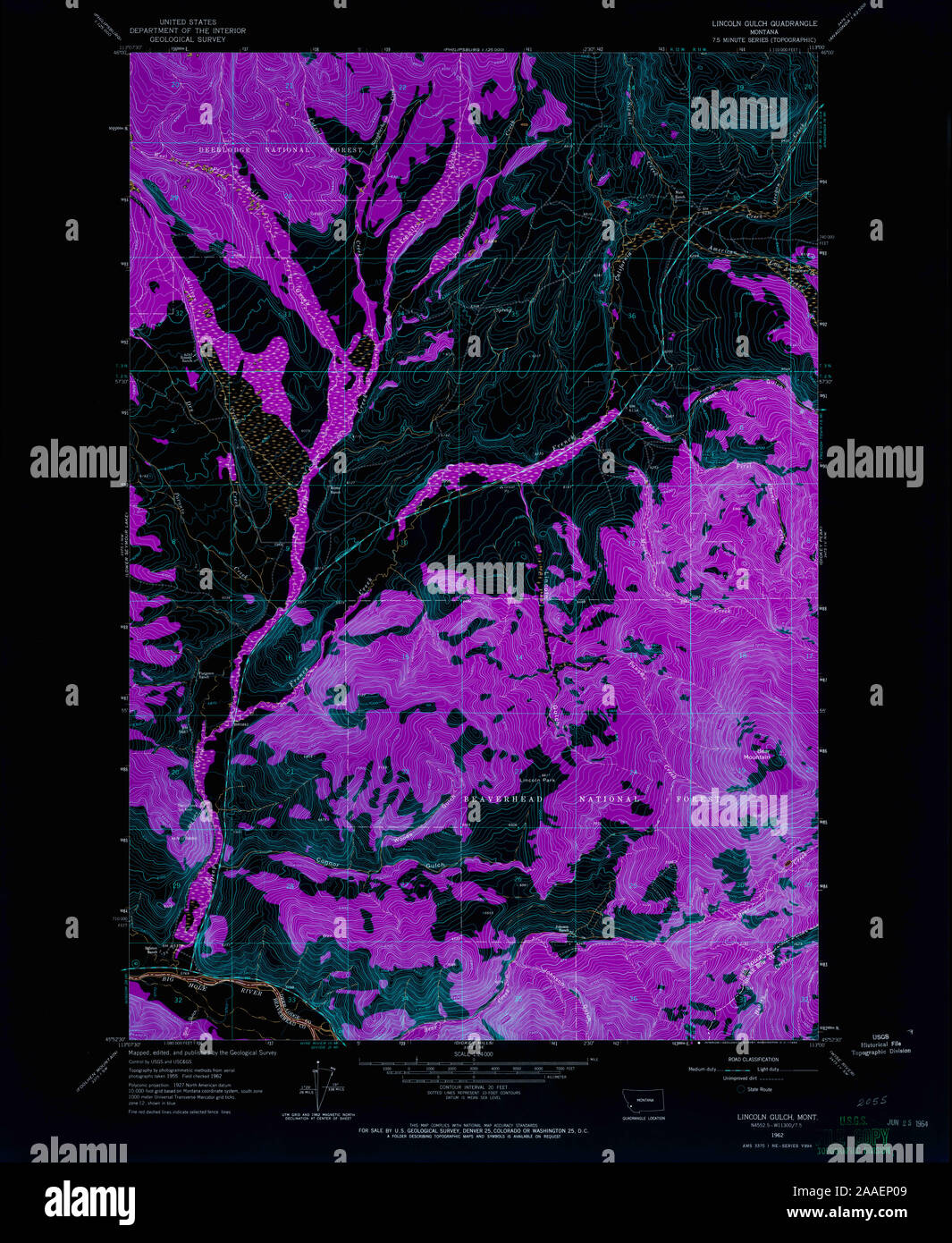 Lincoln montana map hi-res stock photography and images - Alamy