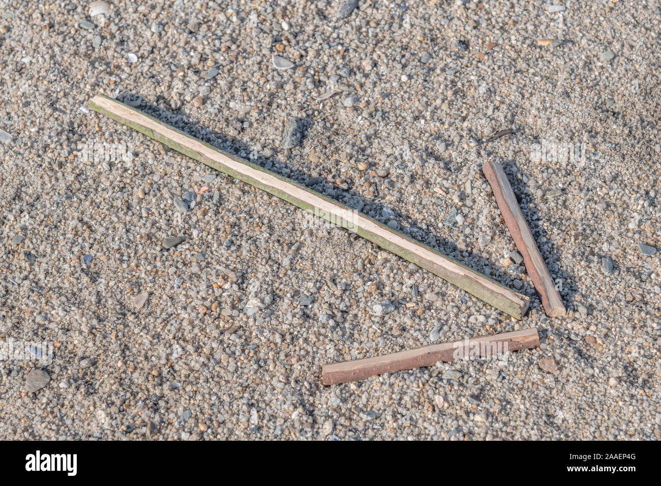 Survival skills concept. Method of signalling 'proceed this way ...