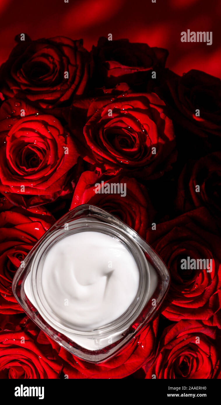 Anti-age moisturizer, luxe cosmetics and organic science concept ...