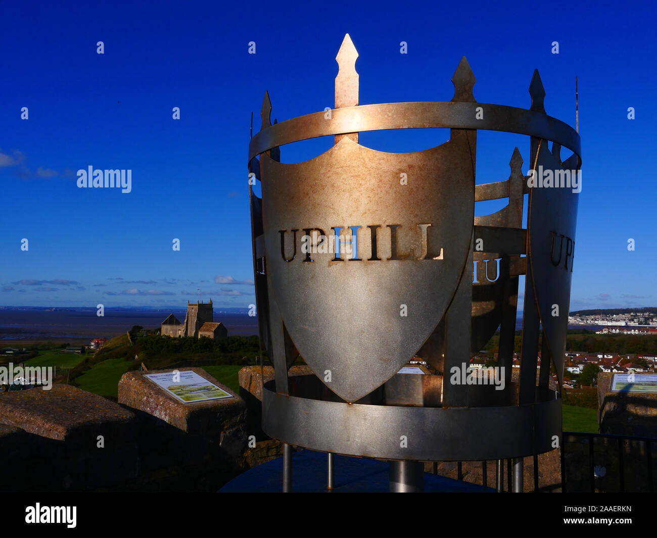 Uphill, Weston-Super-Mare, Somerset, UK view of St Nicholas Church from ...
