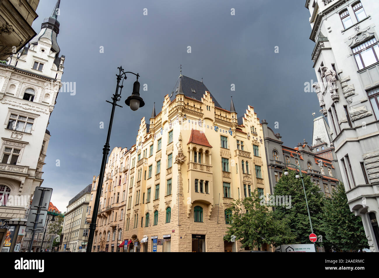Architecture and cityscape street of Prague in Czech Republic Stock ...