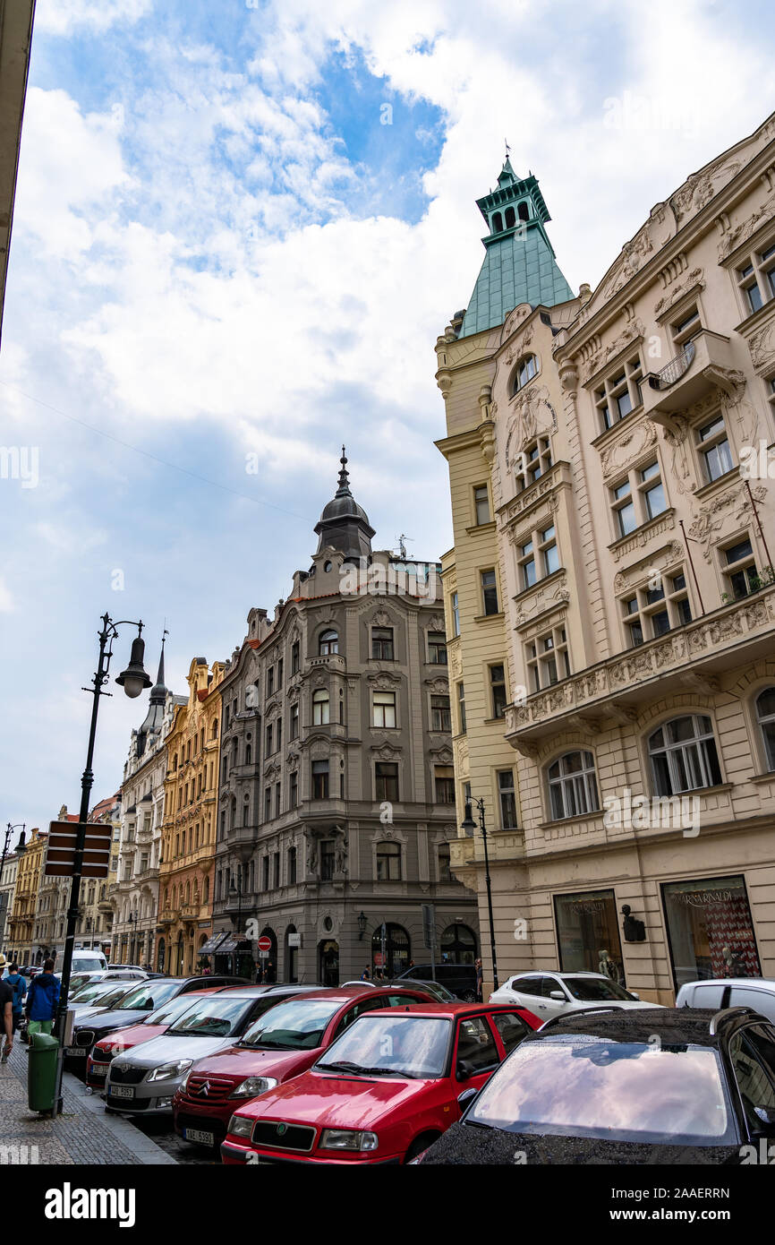 Architecture and cityscape street of Prague in Czech Republic Stock ...