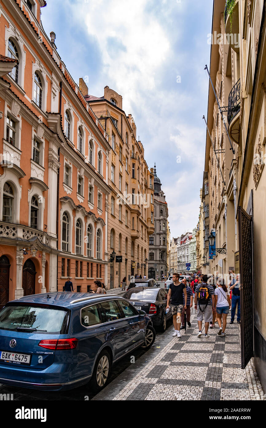 Architecture and cityscape street of Prague in Czech Republic Stock ...
