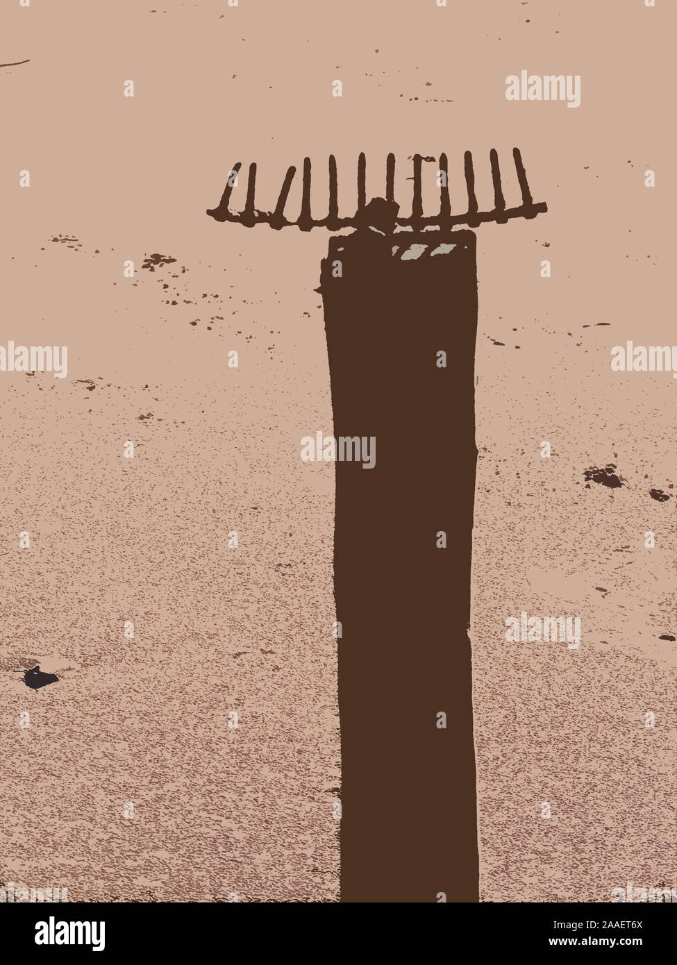 Silhouette of rake head cutout filter photoshop Stock Photo - Alamy