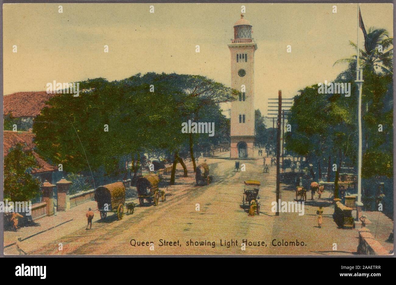 Illustrated postcard of Queen Street leading to the light house, now ...