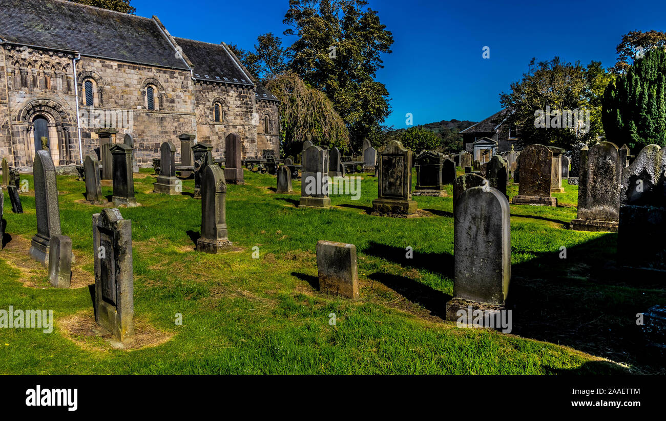 Saint Cuthbert's Church, Dalmeny, Scotland Stock Photo - Alamy