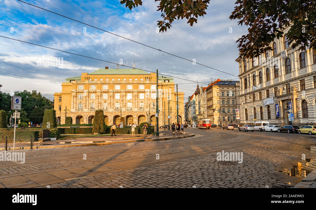 Architecture and cityscape street of Prague in Czech Republic Stock ...