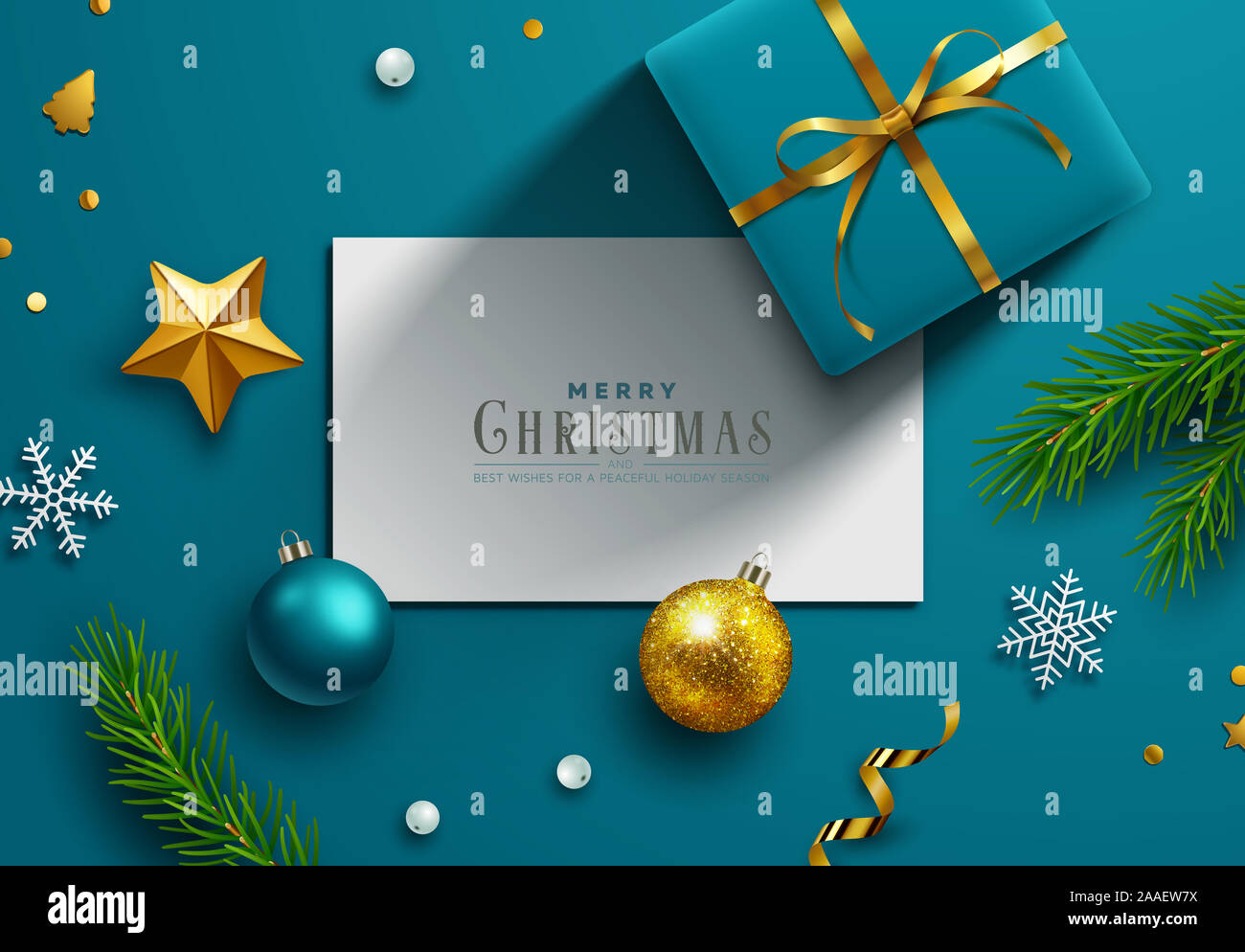 Blue Christmas background, banner, frame, header, background or ...
