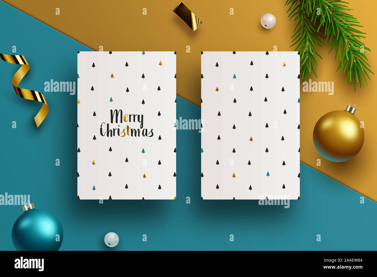 Blue Christmas background, banner, frame, header, background with ...